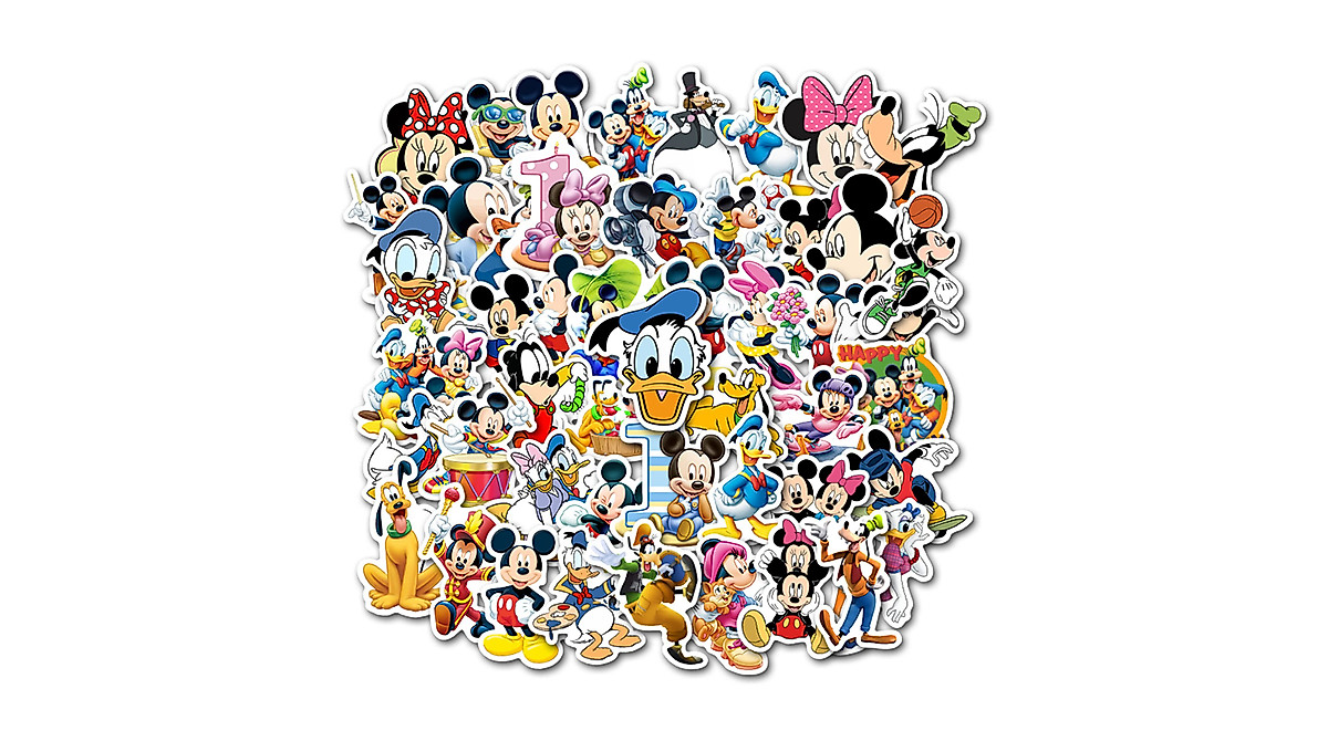 50Pcs Disney Mickey Vinyl Stickers for Laptops, Water Bottles & More