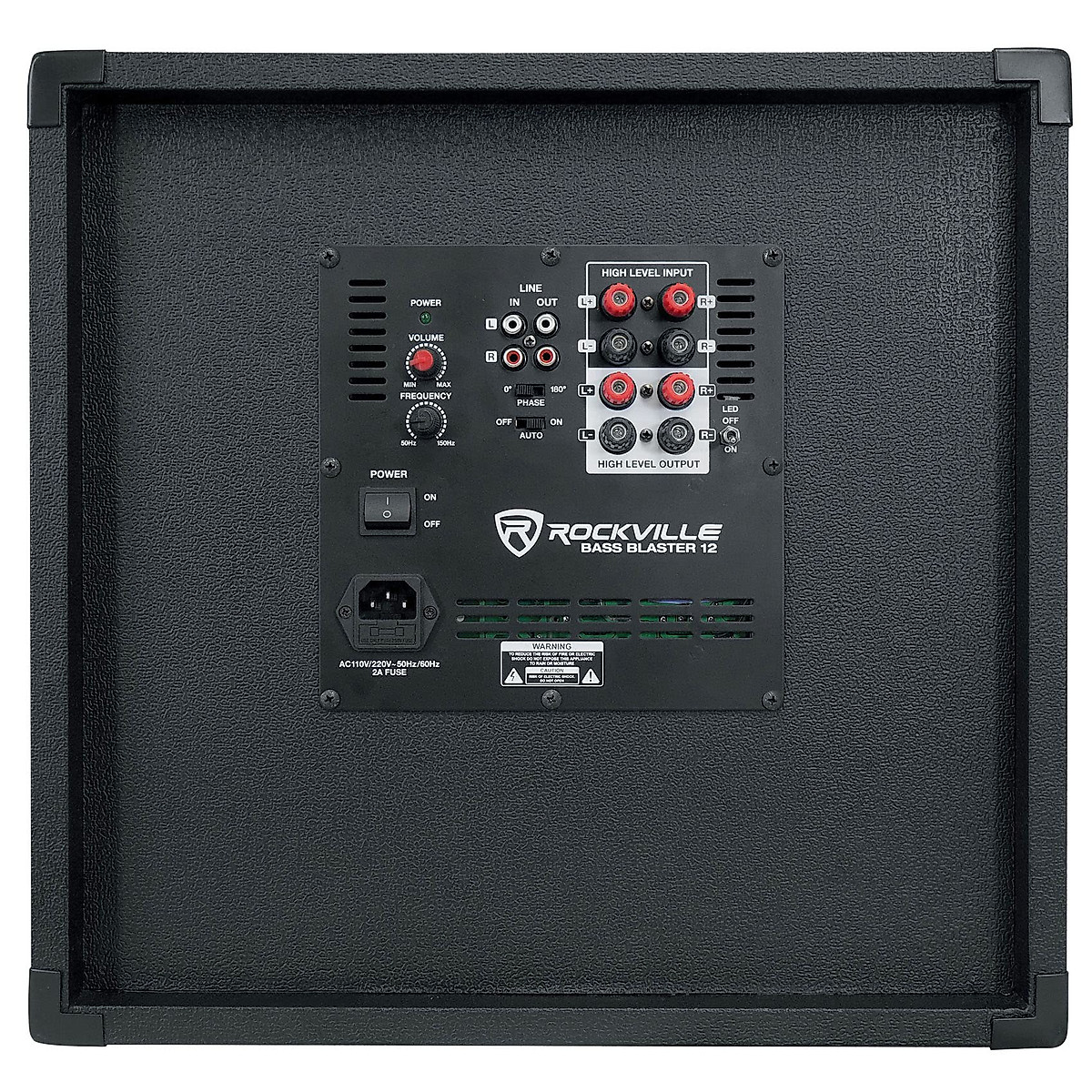 Rockville BASS Blaster 12 12" 800w Powered Home Audio Subwoofer Theater Sub, Black