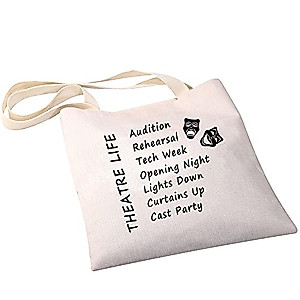 PXTIDY Theatre Life Tote Bag Drama Theater Gifts Comedy Tragedy Mask Theatre Drama Bag Drama Actor Actress Gifts(Tote bag)