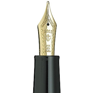 Sailor 1911 Large Black Gold Trim 21K Gold Medium Point Fountain Pen - 11-2021-420