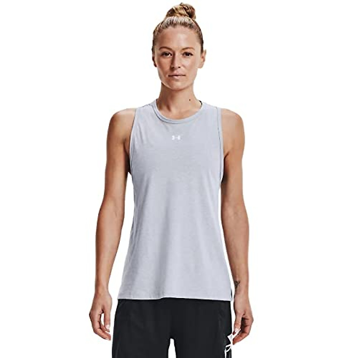 Under Armour Women's UA Muscle Tank - 1369367-012 - Mod Gray Light Heather/Mod Gray Light Heather/White - L