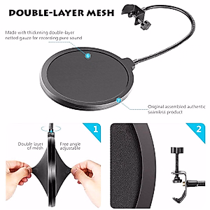 HyperX Newest QuadCast S - RGB USB Condenser Microphone for PC, PS4, Mac, Gaming, Streaming, Podcasts, Twitch, YouTube with GalliumPi Pop Filter