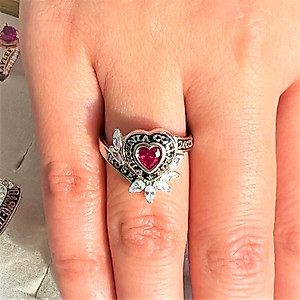 JNJ Women's Class Ring, personalized for high school and college graduates, Sterling Silver, Birthstone, Original design, Heart collection-Jour Nouveau Jewelry (Platinum)