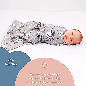 SleepingBaby Zippy Swaddle - Baby Swaddle Blanket with Convenient Bottom Zipper - Goodnight Moon - Small/Medium