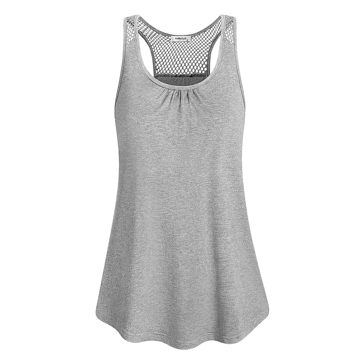 AxByCzD Womens Tanks and Camis Yoga Running Gym Workout Shirts Loose Fit Scoop Neck Ribbed Racerback Tops Casual Summer Clothing Grey XX-Large