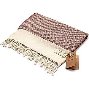 SMYRNA TURKISH COTTON Vintage Series Throw Blanket| 50 x 60 in 100% Cotton| Large Wearable Cozy Blanket |Made in Turkey|Machine Washable|Premium Luxury Bath Towel & Picnic Rug - Orange