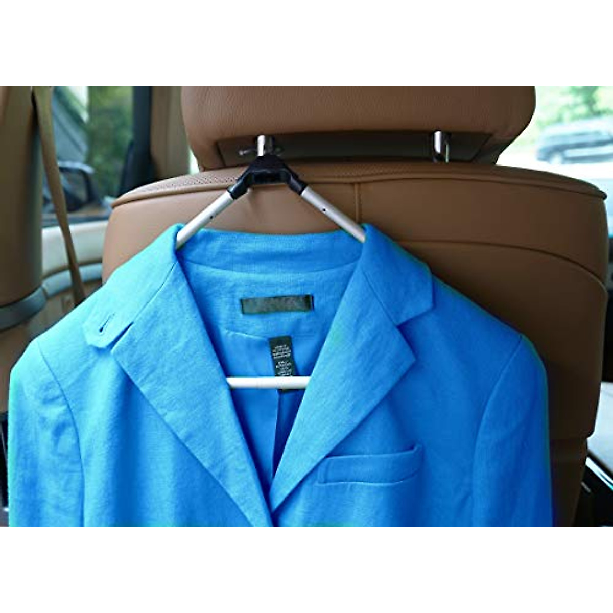 Boottique Travel Hanger, Car Hanger, Clothes Hanger- Foldable Hanger, Folding Hanger, Collapsible Hanger, Portable Hanger (Matte Silver & Black) (Set of 3)