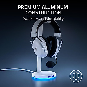 Razer Base Station V2 Chroma: Chroma RGB Lighting - Non-Slip Rubber Base - Designed for Gaming Headsets - Mercury White, RC21-01510300-R3M1