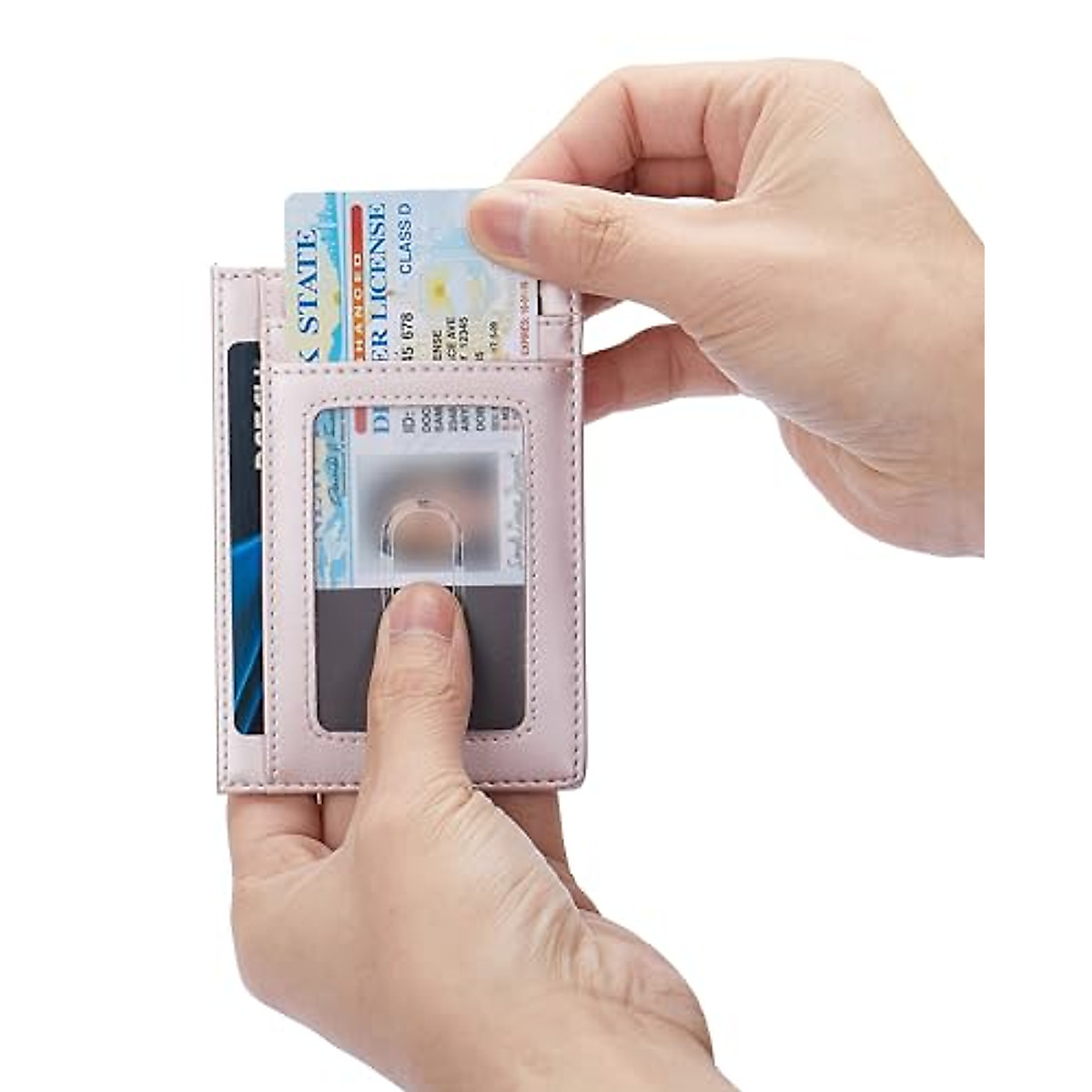 Slim RFID Blocking Credit Card Holder Minimalist Leather Front Pocket Small Wallet for Women Men