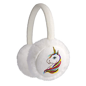 Flammi Kids Winter Earmuffs Unicorn Warm Faux Fur Ear Warmers for Boys Girls