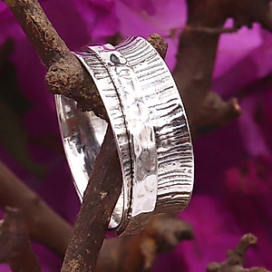 Silver Ring 925 Sterling Silver Spinner Maditation Band Beautiful Ring All Size Men Women Ring Gift Item Statement Handmade Jewelry Ring Goyal Jewels GESR41 (US-14.5)