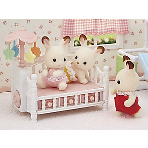 Calico Critters Crib with Mobile - Interactive Dollhouse Furniture Set with Working Features