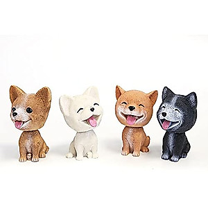 Car Interior Simulation Shaking Head Dog Dolls,Resin Nodding Puppy Car Dashboard Ornament,Bobblehead Dog for Car Vehicle Decoration(Yellow Pomeranian)