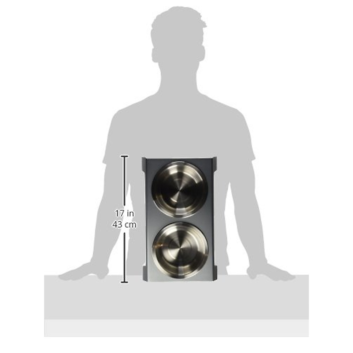 PetFusion Elevated Dog Bowls, Cat Bowls -- Premium Anodized Aluminum Feeder (Short 4"). Us Food Grade Stainless Steel Raised Bowls,Metallic Gray