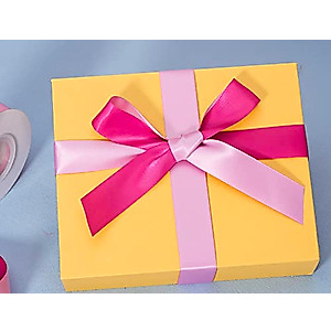 YASEO Double-Sided Two-Tone Ribbon, 20 Yards 1 Inch Double Faced Pink and Rose Satin Ribbon for Valentine's Day, Wedding, Birthday, Gift Wrapping and Party Decor