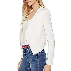 BCBGMAXAZRIA Women's Blazer with Front Button Closure and Long Sleeves, Off White, Small
