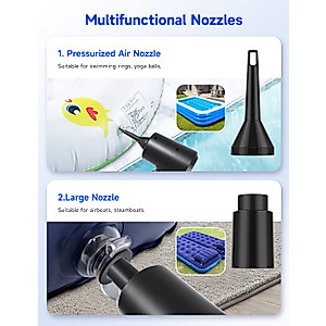 Compressed Air Duster,Fulljion 3-Gear to 51000RPM Electric Air Duster Portable Air Blower with LED Light, 6000mAhRechargeable Cordless Air Duster for Computer Keyboard Fast Charge(Black)