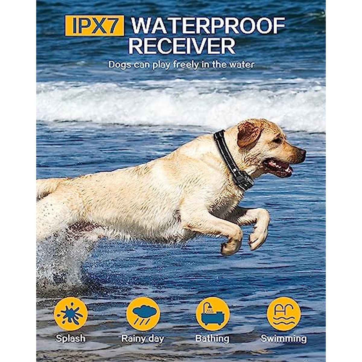 Dog Shock Collar with Remote - 2600FT Dog Training Collar with 3 Training Modes, Beep, Vibration, Shock, IPX7 Waterproof Rechargeable Electric Collar for Medium Large Dogs