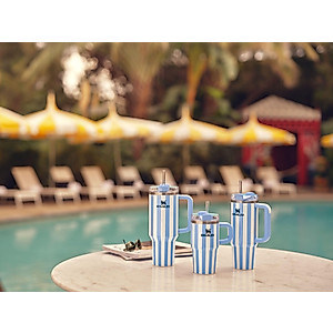 Stanley Quencher H2.0 Tumbler with Handle and Straw 30 oz | Flowstate 3-Position Lid | Cup Holder Compatible for Travel | Insulated Stainless Steel Cup | BPA-Free | Cornflower Cabana Gloss