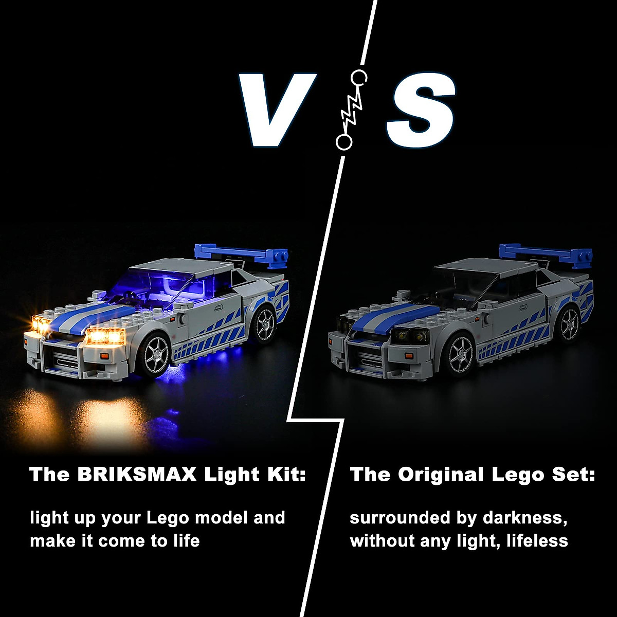 BRIKSMAX Led Lighting Kit for LEGO-76917 2 Fast 2 Furious Nissan Skyline GT-R (R34) - Compatible with Lego Building Blocks Model- Not Include Lego Set