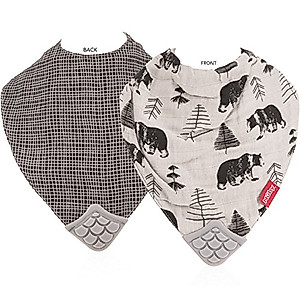 Baby Bibs - 3 Pc Muslin Bibs - Reversible 100% Natural Cotton Teething Bib - Baby Bibs For Girls And Boys, Baby Essentials
