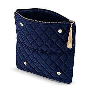 WEDDINGSTAR Custom Embroidered Fold Over Velvet Clutch - Navy Blue