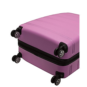 Rockland Melbourne Hardside Expandable Spinner Wheel Luggage, Pink, 3-Piece Set (20/24/28)