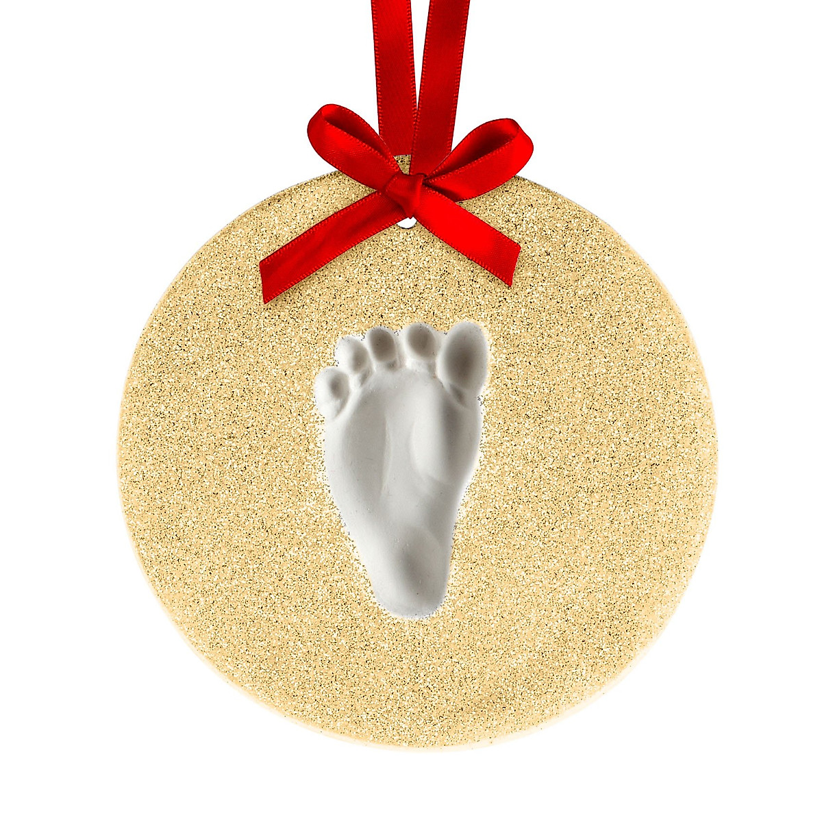 Lil Peach Mistletoes Footprint Christmas Tree Ornament, Babyprints Making Kit, DIY Newborn Holiday Keepsake, Baby's First Christmas
