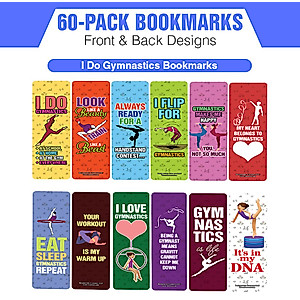 Creanoso I Do Gymnastics Bookmarks (10-Sets X 6 Cards) – Daily Inspirational Card Set – Interesting Book Page Clippers – Great Gifts for Adults and Teens