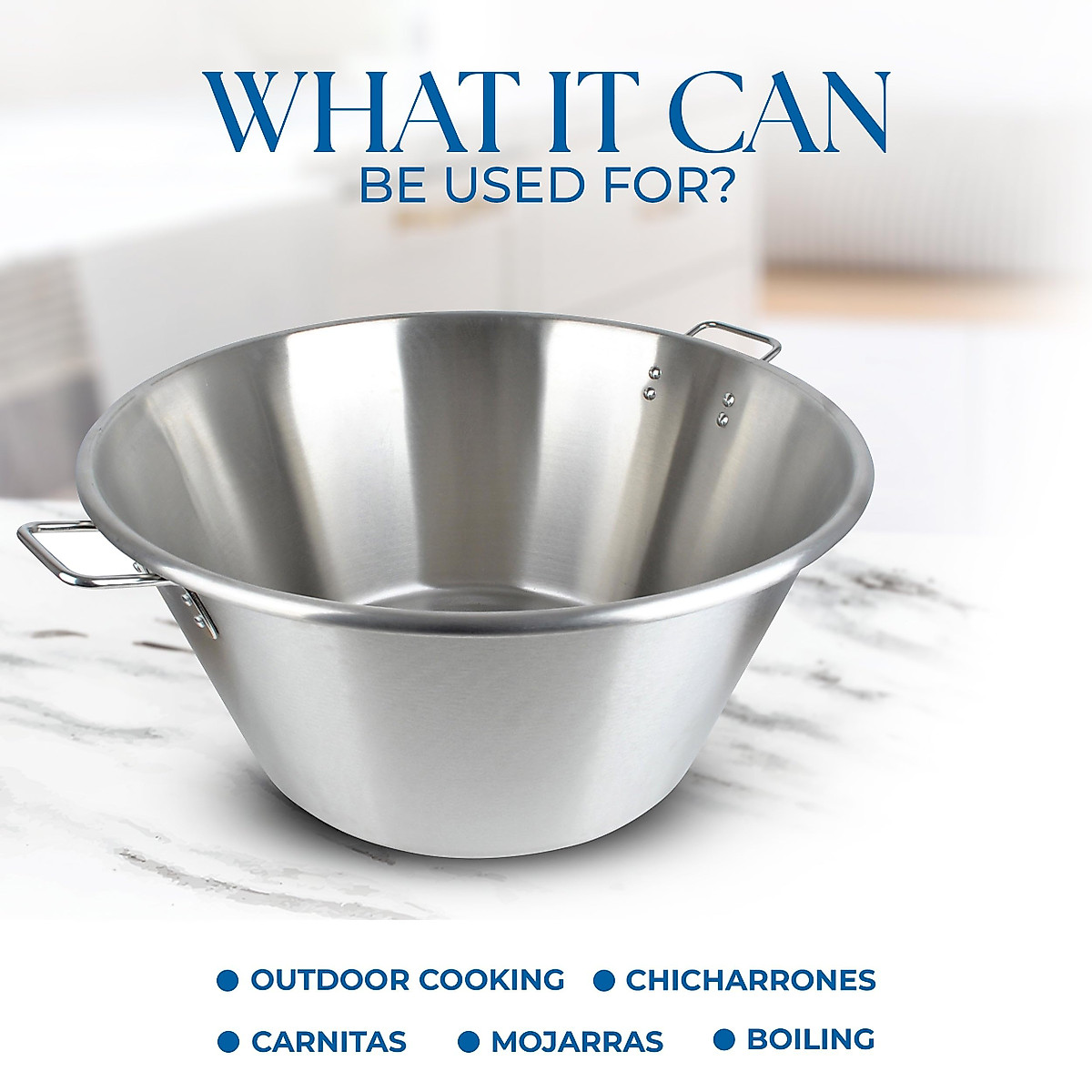 Alpine Cuisine Stainless Steel Cazo 21x12-Inch Sanding Finishing Tool | Precision Craftsmanship & Professional Double Handle | Easy Cleaning Culinary Excellence & Heat Distribution Temperature Control