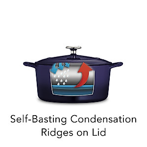 Tramontina Enameled Cast Iron Covered Dutch Oven Gradated Cobalt 5.5-Quart, 80131/075DS