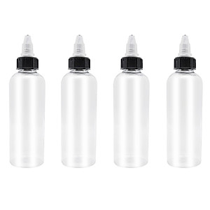 XYSMZM 4 Pcs Dispensing Bottles, 5oz Plastic Boston Squeeze Bottles with Twist Top Cap