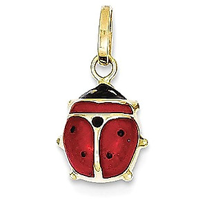 IceCarats 14K Yellow Gold Ladybug Necklace Charm Pendant Only