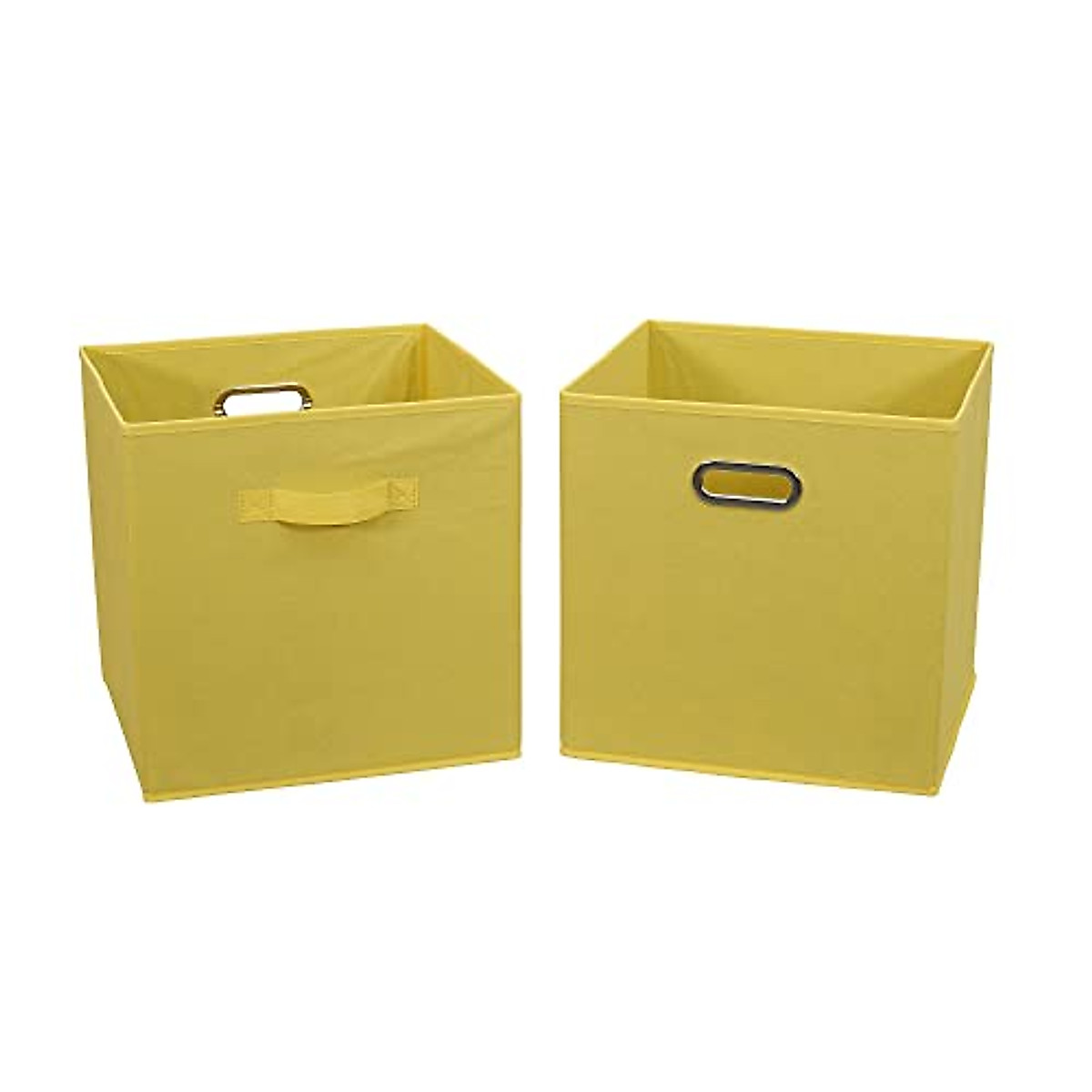 Household Essentials, Golden Yellow 2 Pack Open Storage Bins with Dual Handles, 13 x 12 x 13