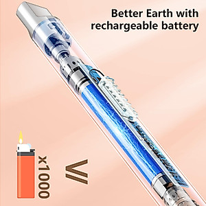 REIDEA Electronic Candle Lighter Arc Windproof Flameless USB Rechargeable Lighter with Safe Button for Home Kitchen Champagne Gold