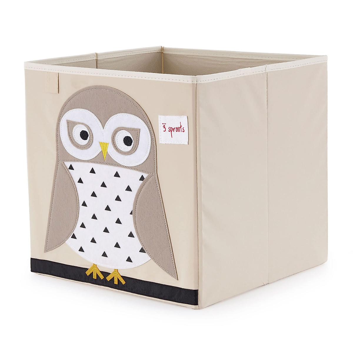 3 Sprouts Large 13 Inch Square Children's Foldable Fabric Storage Cube Organizer Box Soft Toy Bins, Pet Hedgehog and Friendly Owl (2 Pack)