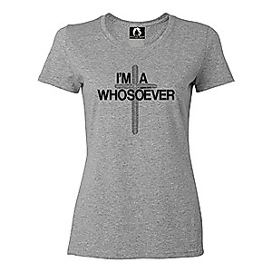 Squatch King Threads Medium Athletic Heather Womens I'm A Whosoever John 3:16 Bible Verse Christian Gift T-Shirt
