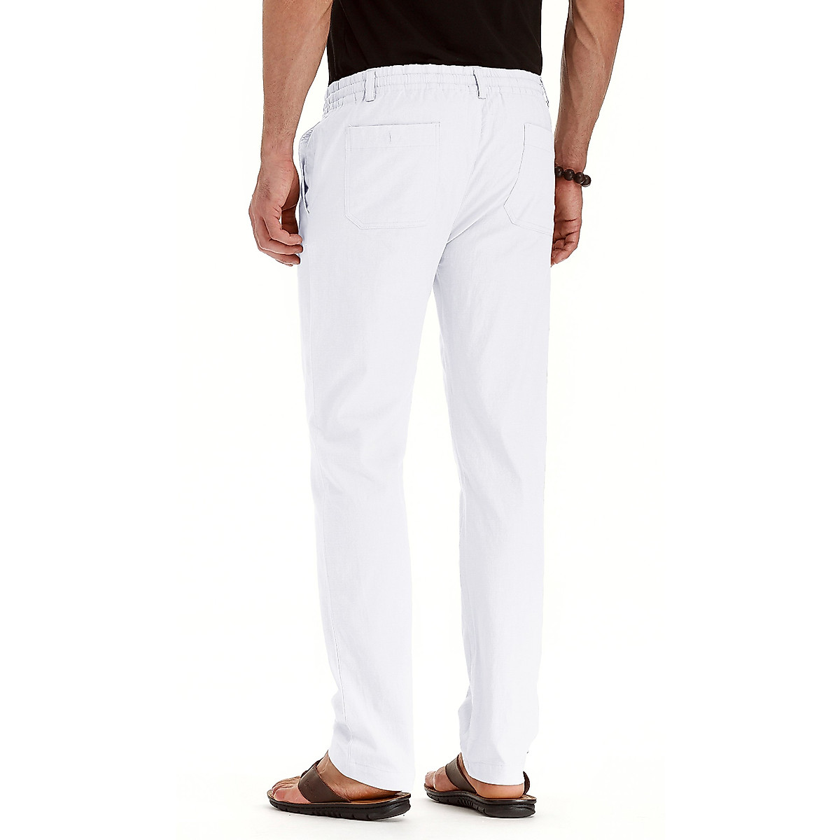 Sailwind Men's Drawstring Linen Pants Casual Summer Beach Loose Trousers