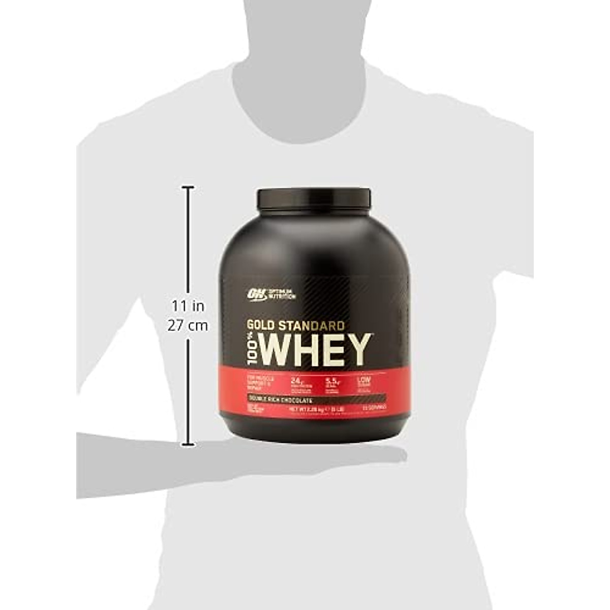 Optimum Nutrition Gold Standard 100% Whey Protein Powder, Double Rich Chocolate, 5 Pound (Packaging May Vary)