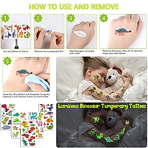 176pcs Dinosaur Birthday Party Decorations, Slmeno Dinosaur Balloon Arch Garland Kit with Dinosaur Cake Topper,HAPPY BIRTHDAY Balloons,Dinosaur Tablecloth,Curtains,Glow In The Dark Dinosaur Tattoos