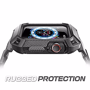 SUPCASE [Unicorn Beetle Pro] Designed for Apple Watch Series 8/7/6/SE/5/4 [45/44mm], Rugged Protective Case with Strap Bands (Black)