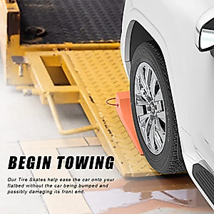 E-SDS Tire Skates for Tow Truck 4 Pack, Heavy-Duty Tire Skates for Car Hauler, Flat Bed, Wrecker Rollback Carrier Safety, Interlocking Wreckmaster Tire Skate for Moving (Orange)