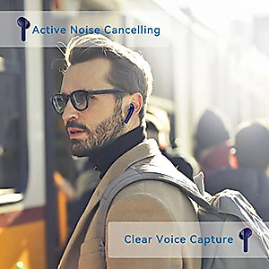 AKSONIC Wireless Bluetooth Headphones Active Noise Cancelling Ear Buds True Wireless Earbuds Touch Control Bluetooth Earbuds 40h Playtime Wireless Charging USB-C Charge Bluetooth 5.1 Deep Bass Sports