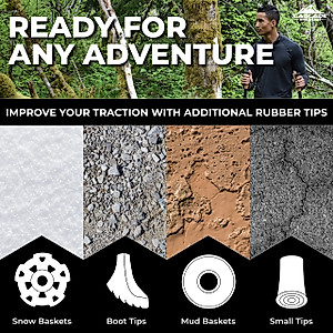 Cascade Mountain Tech Trekking Poles - Aluminum Hiking Walking Sticks with Adjustable Locks Expandable to 54" (Set of 2) , Green