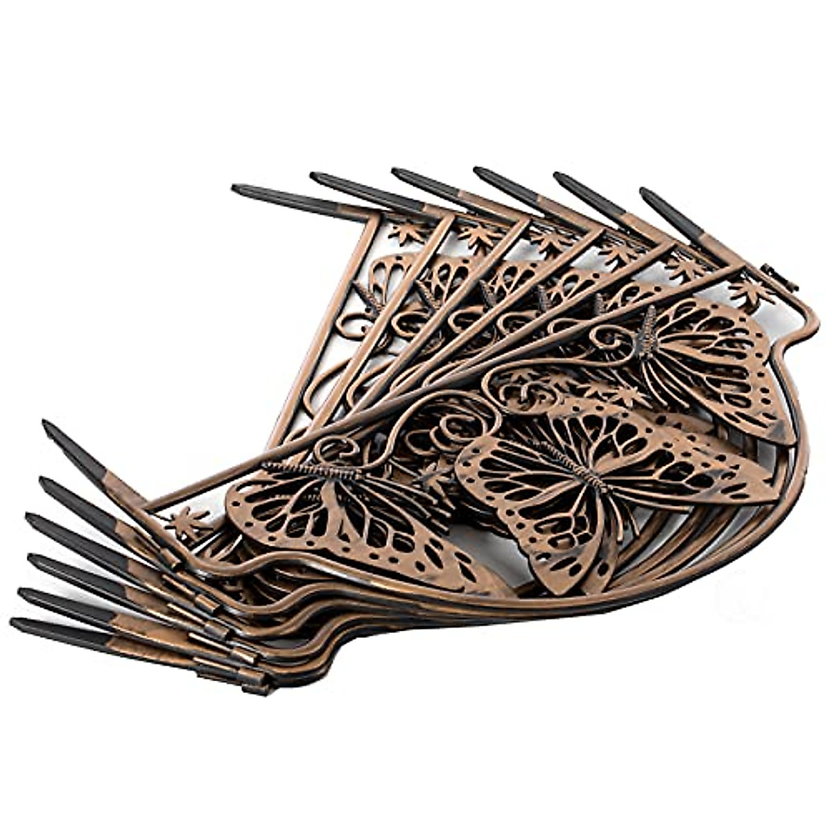 Gardenised QI004110.6 Decorative Butterfly Design Fence Garden Edging Landscape Border Path Panel, Pack of 6, Bronze