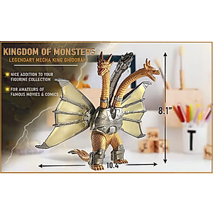 TwCare Godzilla vs. Mecha King Ghidorah, 2021 Movie Series Movable Joints King of The Monsters Action Figures Birthday Kid Gift, Carry Bag