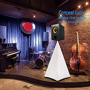 Dofilachy Speaker Stand Cover-DJ Bag with 360 Degree Cover, Speaker Tripod Scrim Cover for Speaker/Lighting with Free Travel Bag (Two Pack-white)