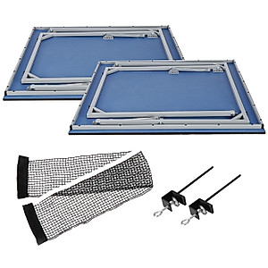 F2C 6'x3' Foldable Ping Pong Table with Net Instant Set-up Table Tennis Table, Compact Midsize Regulation Height for Indoor Outdoor