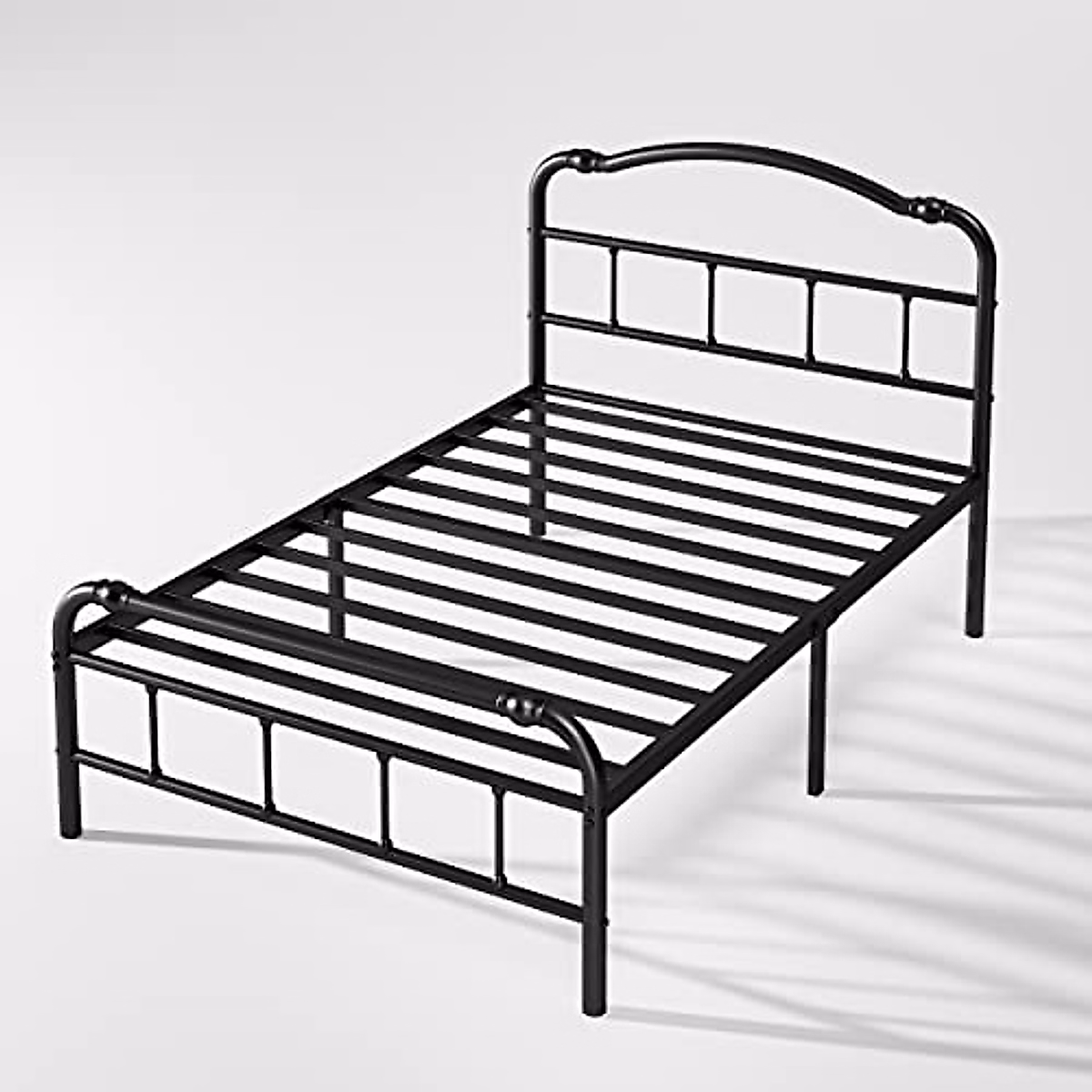 FDLOGW Twin Size Bed Frame with Headboard and Footboard, 14 Inch High, No Box Spring Needed Heavy Duty Metal Platform Bedframe, Noise Free