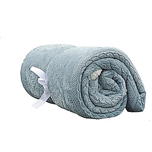 orejury Flannel Sherpa Fleece Throw Blanket for Couch, Light Blue Fuzzy Warm Soft Blanket for Sofa, a Shawl Blanket at Home or Outdoors, 60 in x 39 in